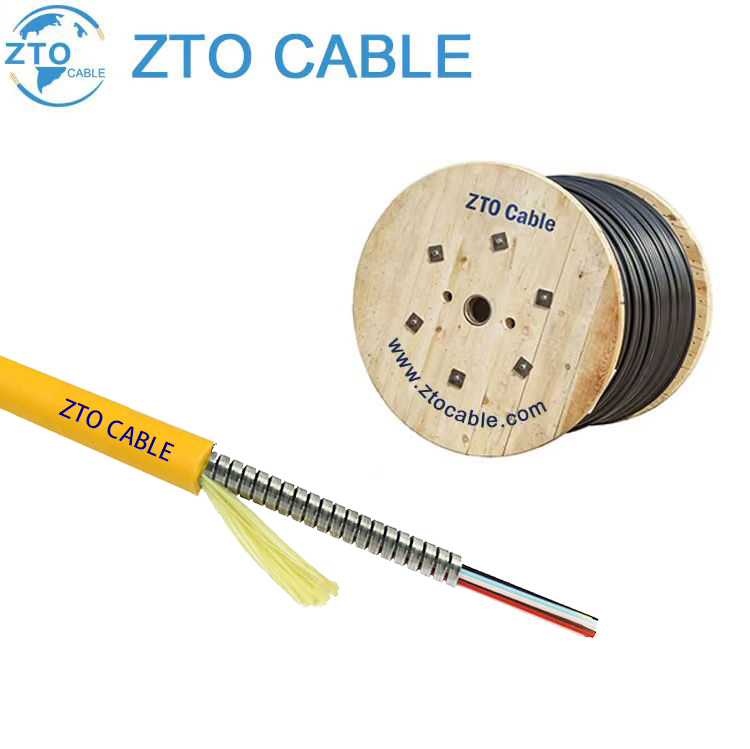 Indoor Helical Armored Fiber Optical Cable - ZTO FIBER CABLE