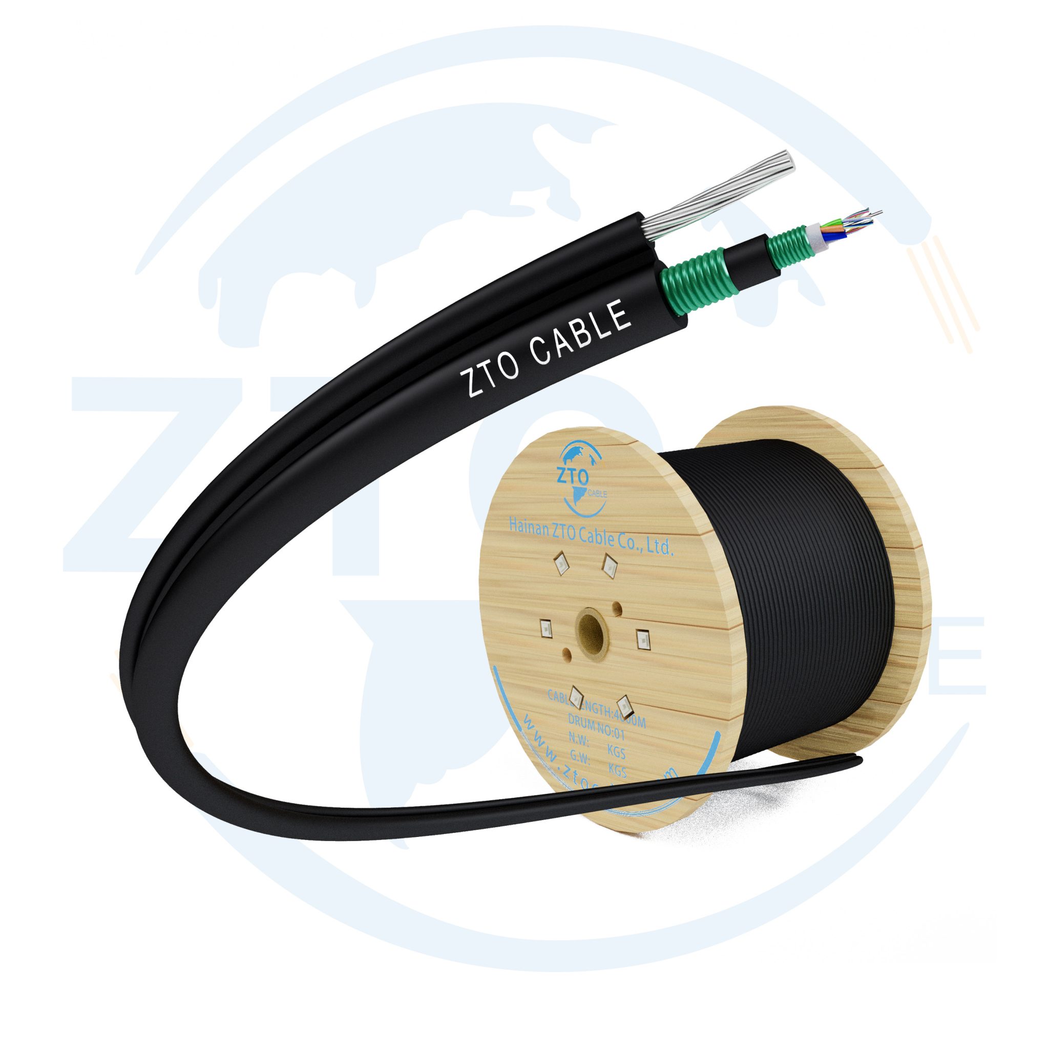 Aerial Figure 8 DJDA Fiber Optic Cable GYTC8S53 - ZTO FIBER CABLE