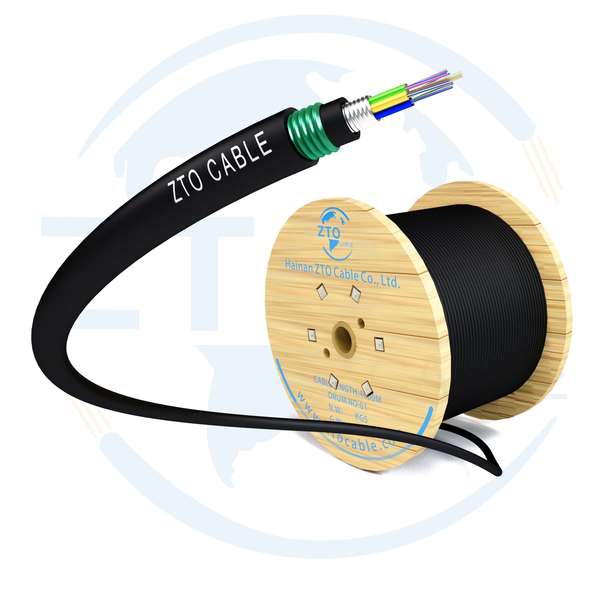 Direct Buried Double Armor Double Jacket Fiber Optic Cable GYFTA53 - ZTO