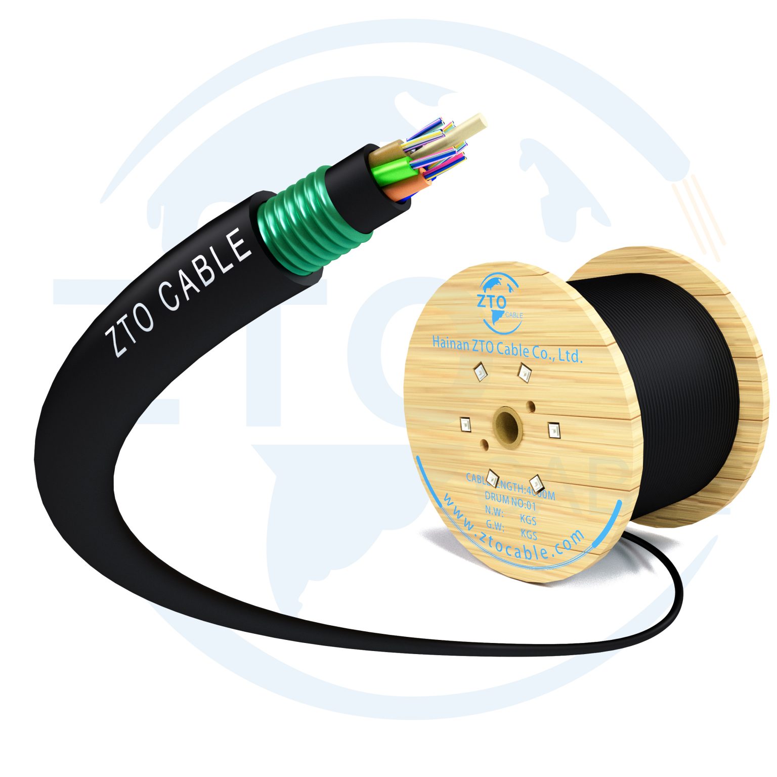 Direct Buried Single Armor Double Jacket Cable GYFTY53 - ZTO